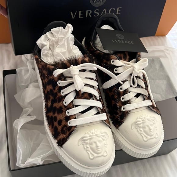 Versace | Shoes | Authentic Versace Medusa Calf Skin Sneakers | Poshmark